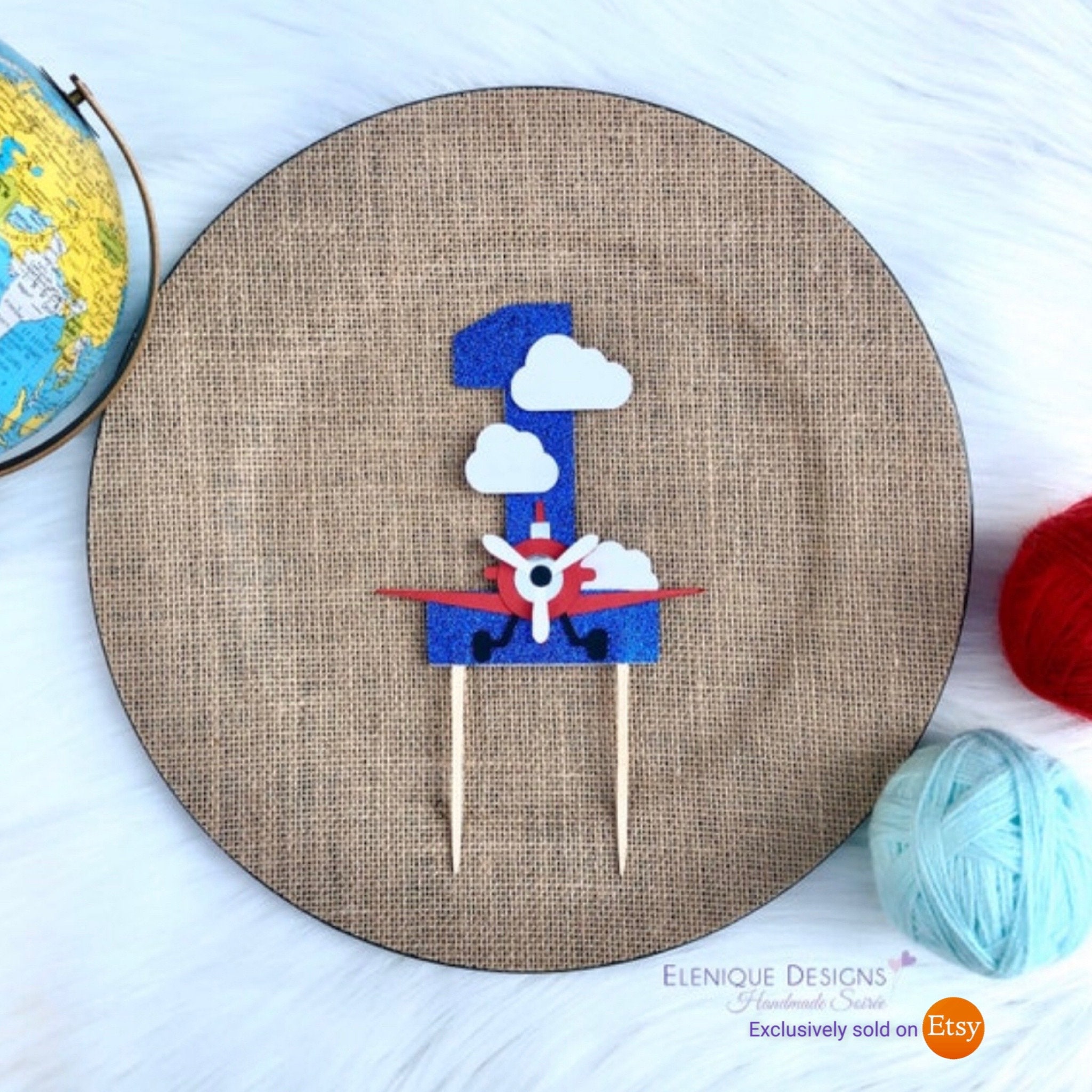 Airplane Number Cake Topper - Etsy