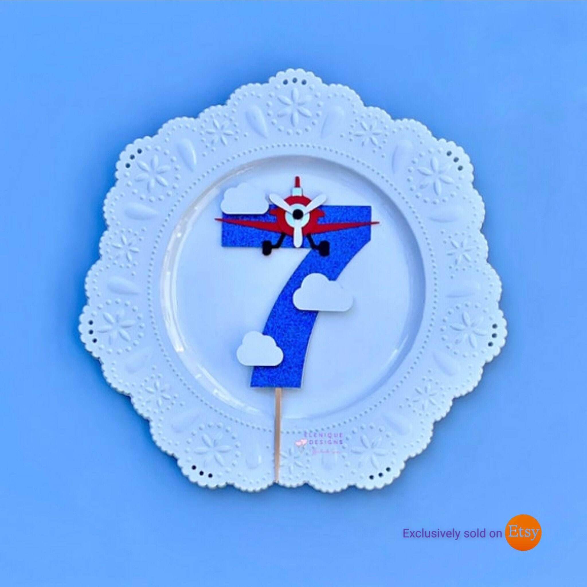 Airplane Number Cake Topper - Etsy