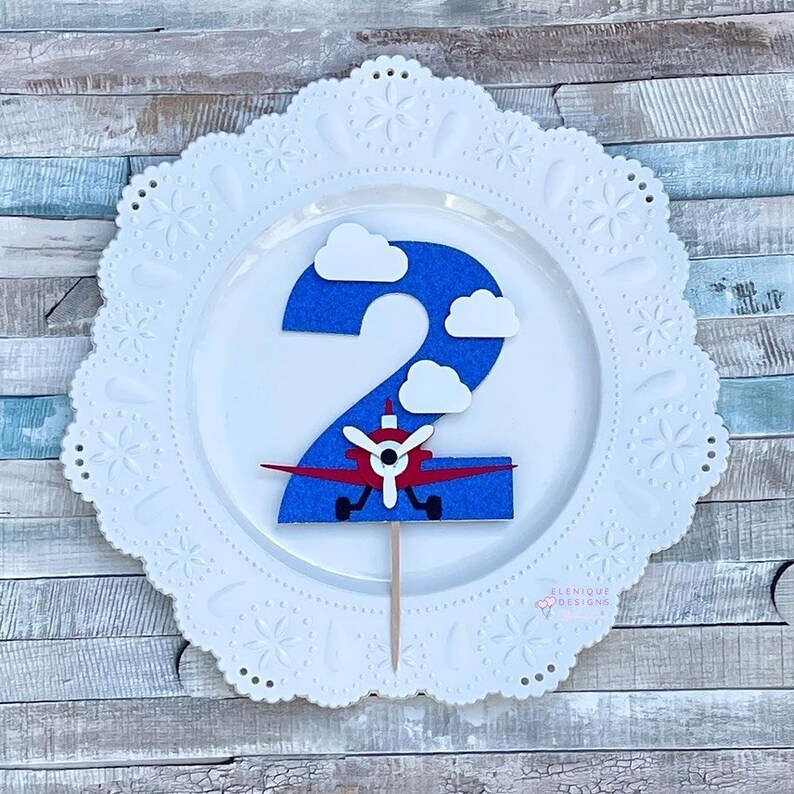Airplane Number Cake Topper - Etsy