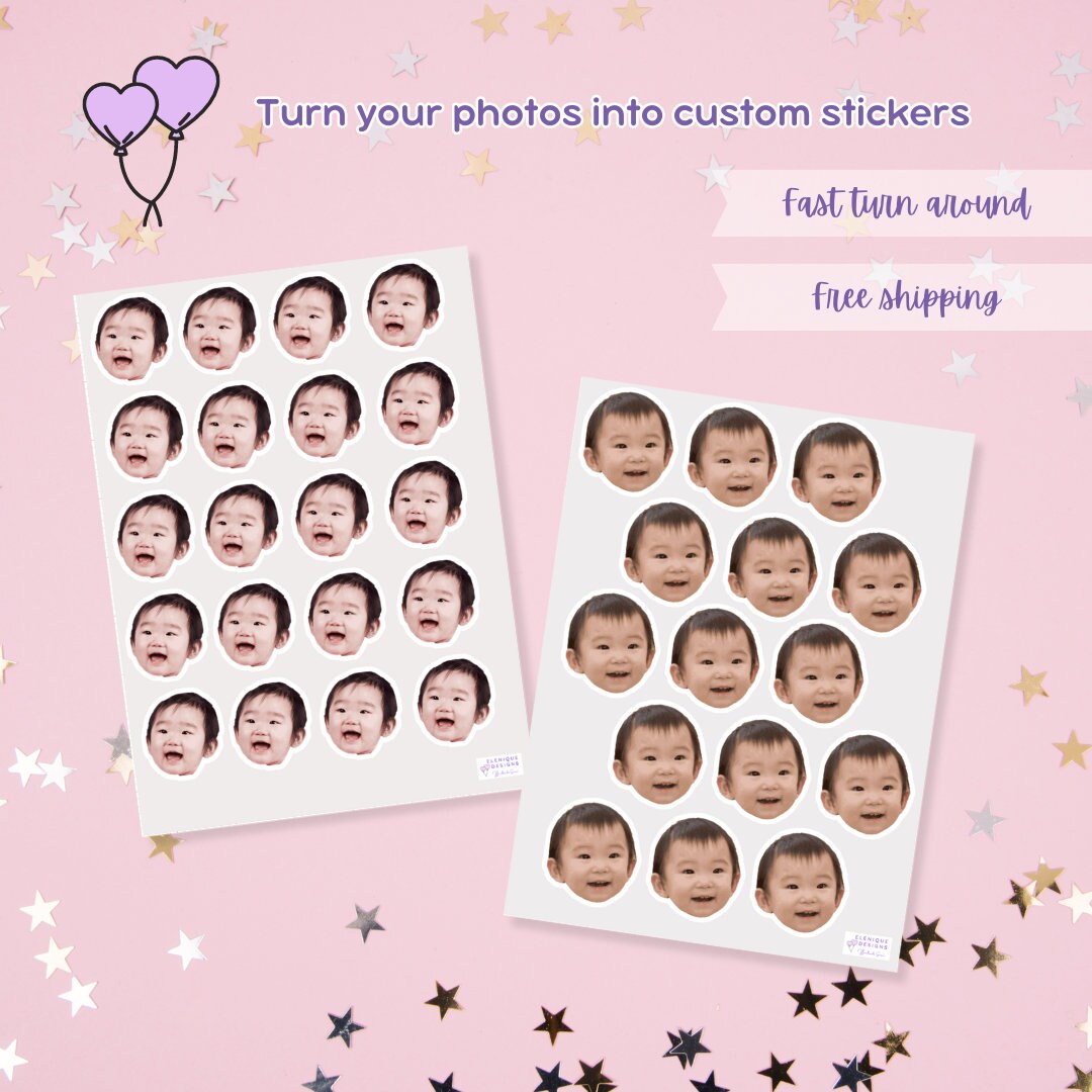 Custom Face Photo Stickers - Etsy