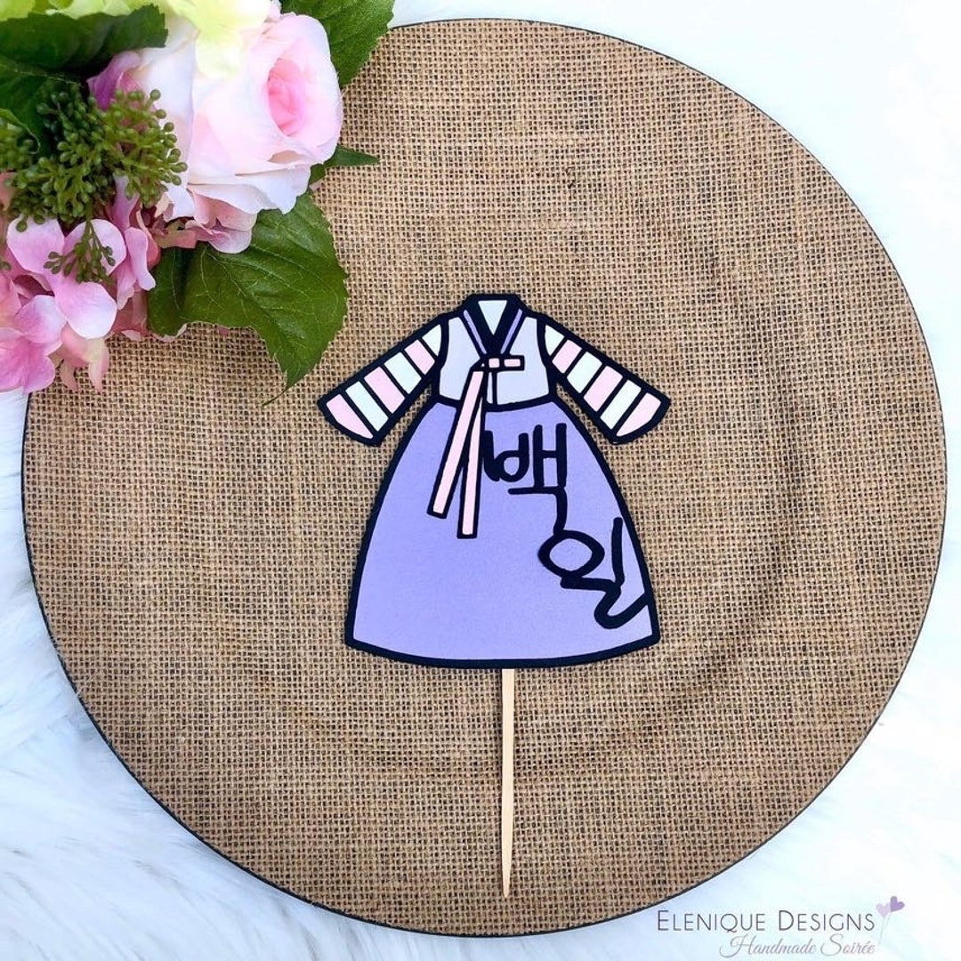 100 Day Baekil 백일 Cake Topper Girl Hanbok 한복 - Etsy