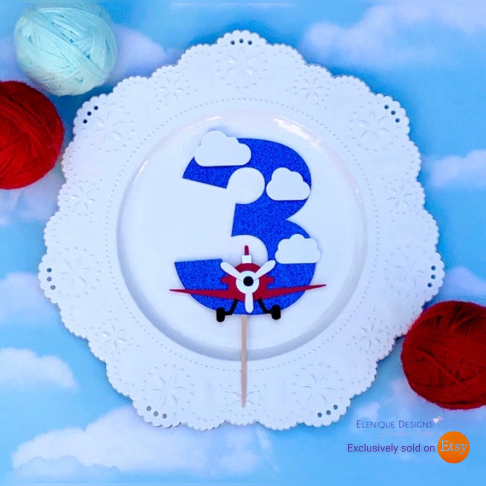 Airplane Number Cake Topper - Etsy