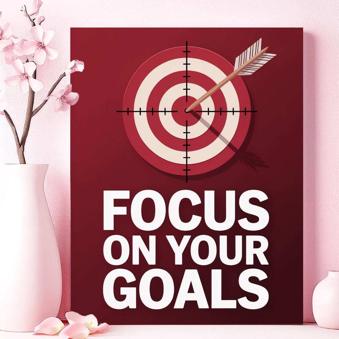 Focus on Your Goals Wall Art, Canvas or Poster,motivational Quote Print ...