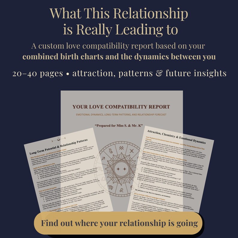 Love Compatibility Astrology Reading, Synastry Report, Relationship ...