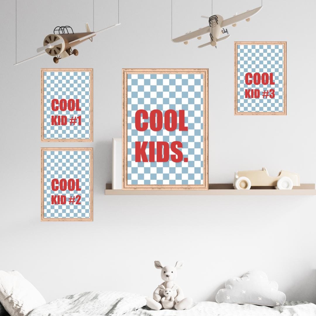 Set of 4 COOL KIDS Posters – 1 A3 + 3 A4 – Children's Room Decoration ...