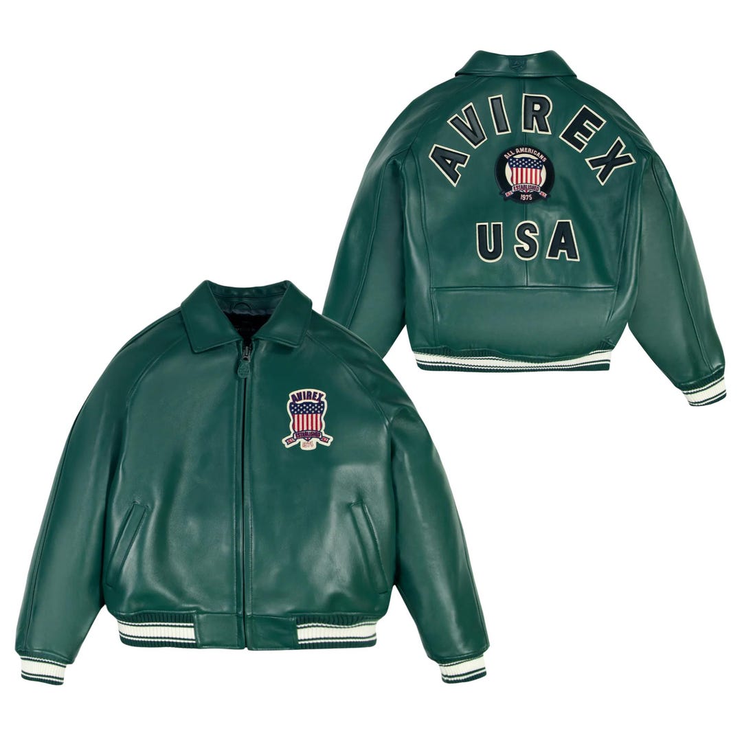 Cowhide Leather Bomber Jacket | Men’s Hunter Avirex Style | Handmade ...