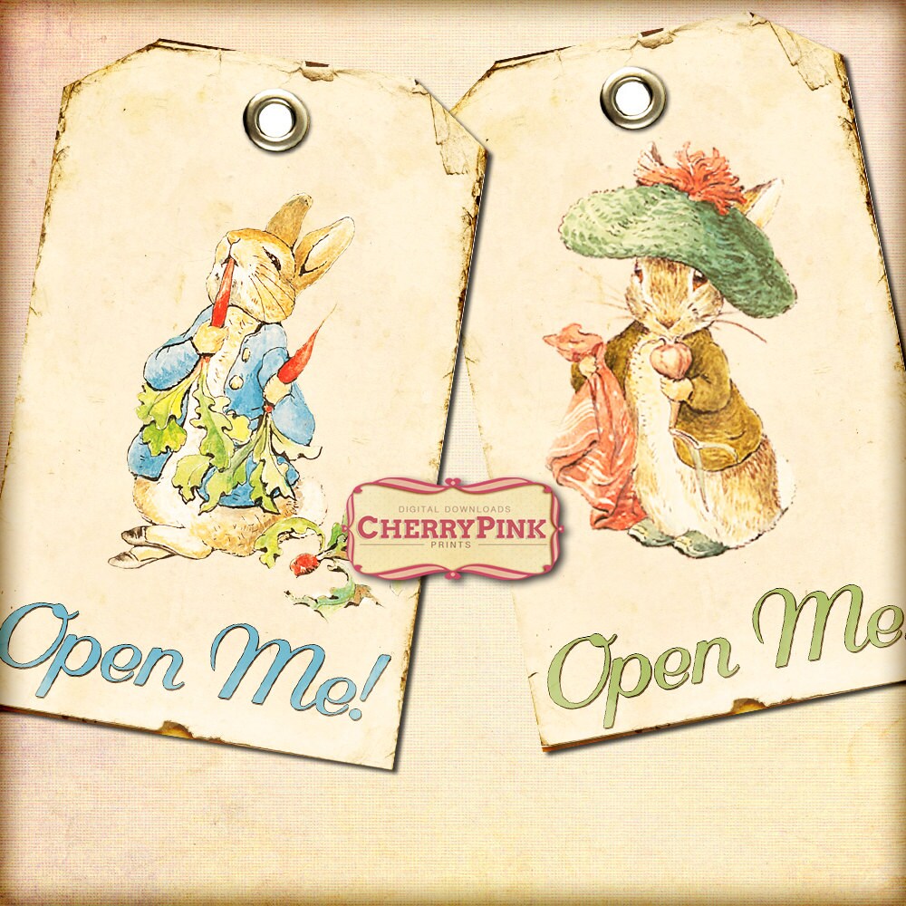 Peter Rabbit Tag - Party Tag - Printable Tag - Open Me - Present Tag ...