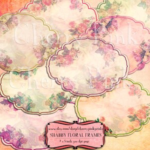 Floral Labels, Scrapbook Clip Art Supplies, Digital Frames, Vintage ...