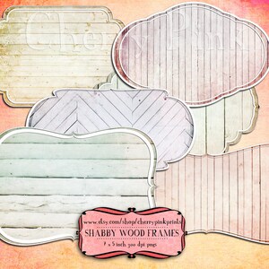 Shabby Chic Digital Frames, Shabby Wood Clip Art,labels and Stickers ...