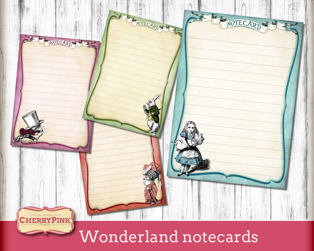 Alice in Wonderland Journal - Alice Journal - Printable Stationery ...