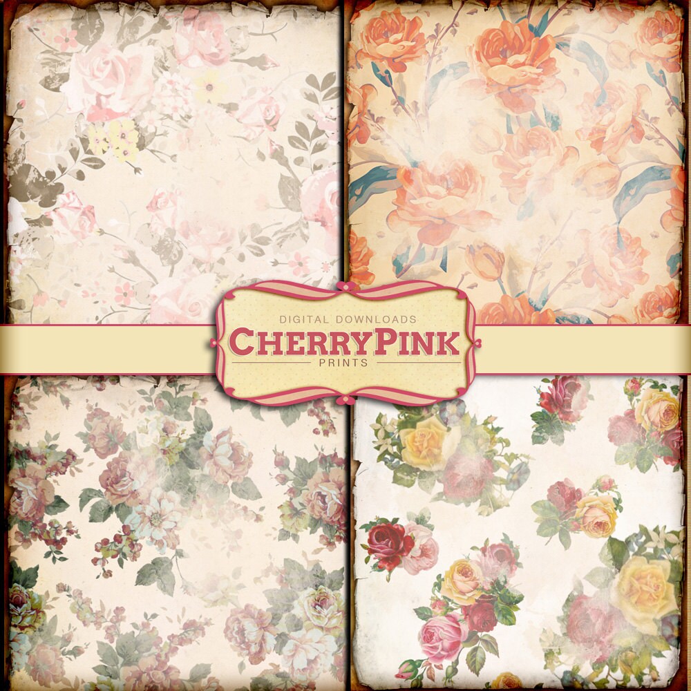 Floral Scrapbook Paper Textured Digital Premade Pages 12x12 - Etsy