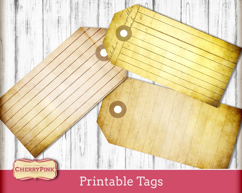 Vintage Tags, Old Paper Junk Journal Tags, Printable Tags, Shabby Old ...