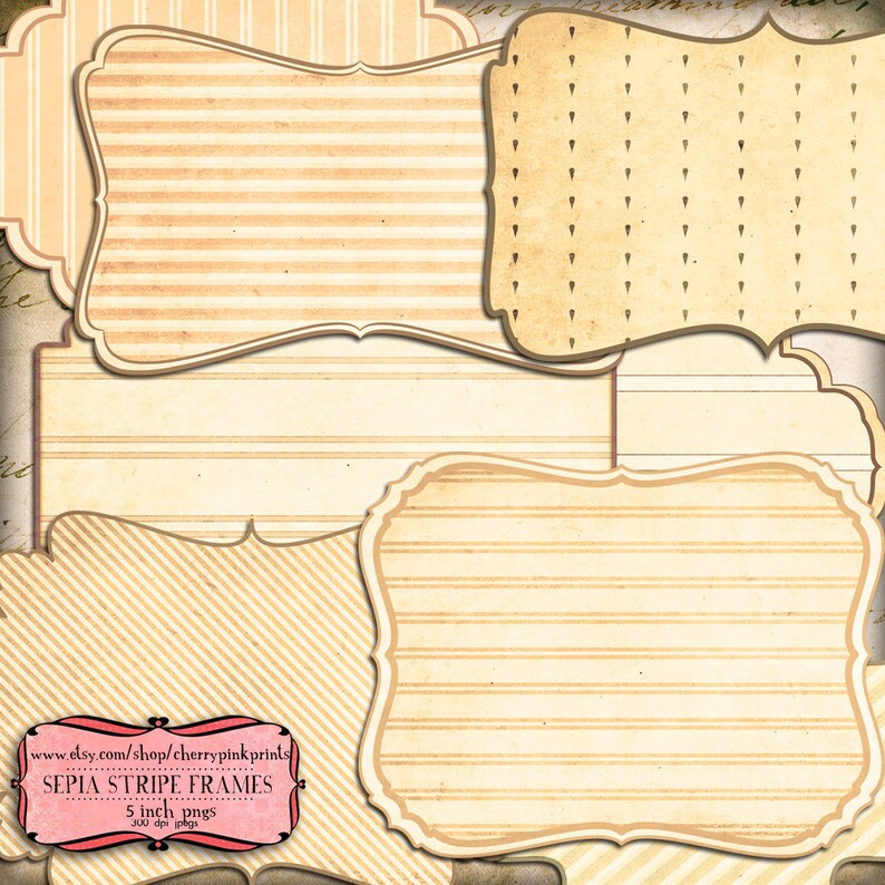 Digital Label Clipart, Sepia Labels and Stickers, Digital Scrapbook ...