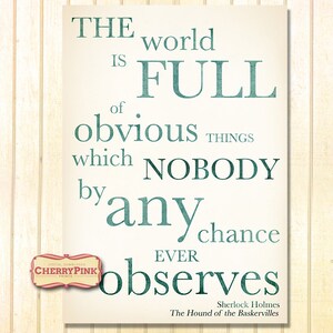 Sherlock Art Print Quote Typography Poster Sherlock Holmes - Etsy