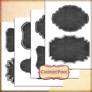 Chalkboard Frames Clipart, Digital Scrapbook Frame, Clipart Labels ...