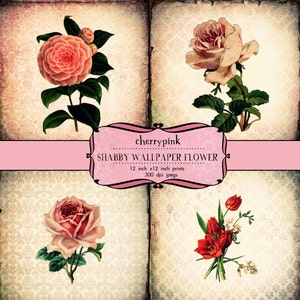 Floral Scrapbook Paper Textured Digital Paper 12 X 12 - Etsy