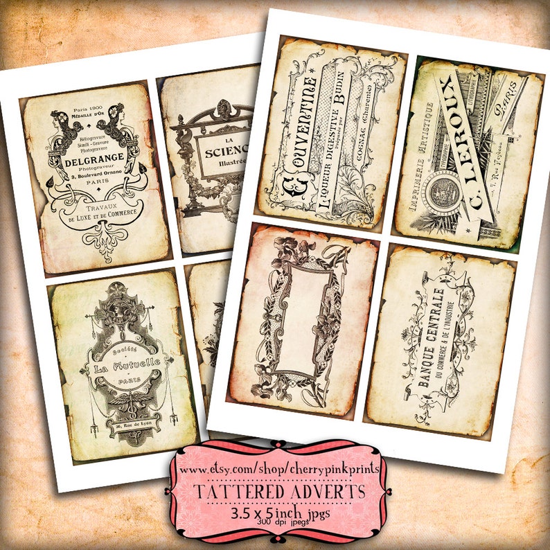 Junk journal cards printable ephemera junk journal kit | Etsy