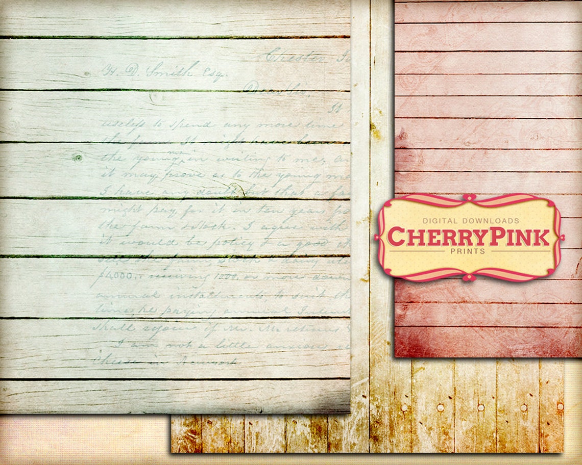 Wood Digital Paper Collage Sheet 6 Papercraft Designs 5x7 - Etsy