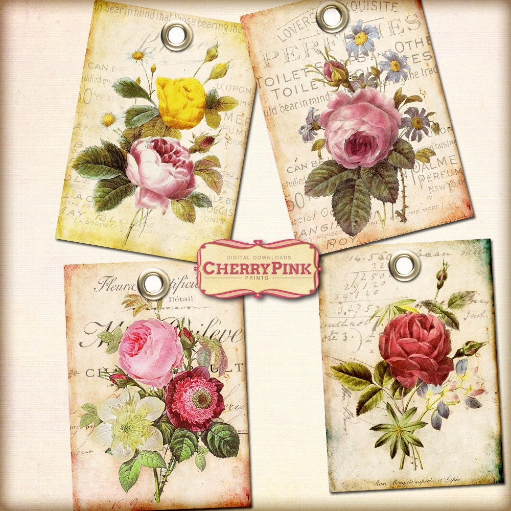 Floral Tag DIY Printable Tags Shabby Chic Printable Tea | Etsy