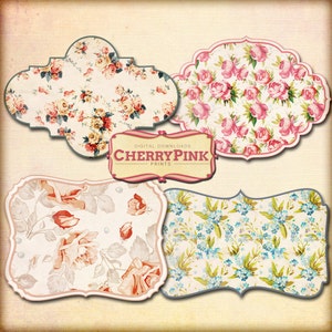 Digital Labels, Floral Clip Art Frames, PNG Files Digital Download - Etsy