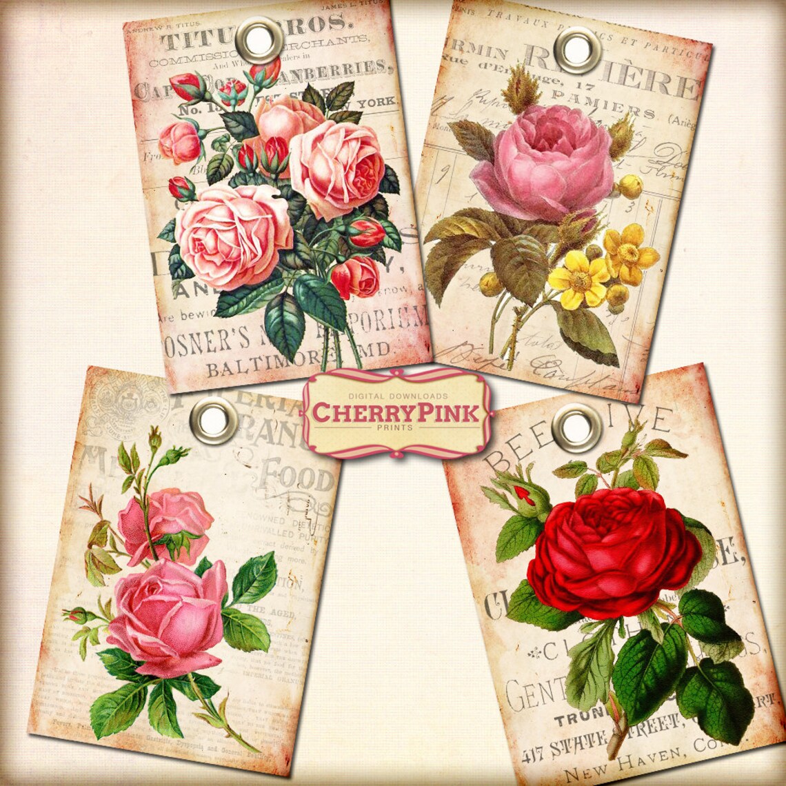 Floral Tag DIY Printable Tags Shabby Chic Printable Tea - Etsy