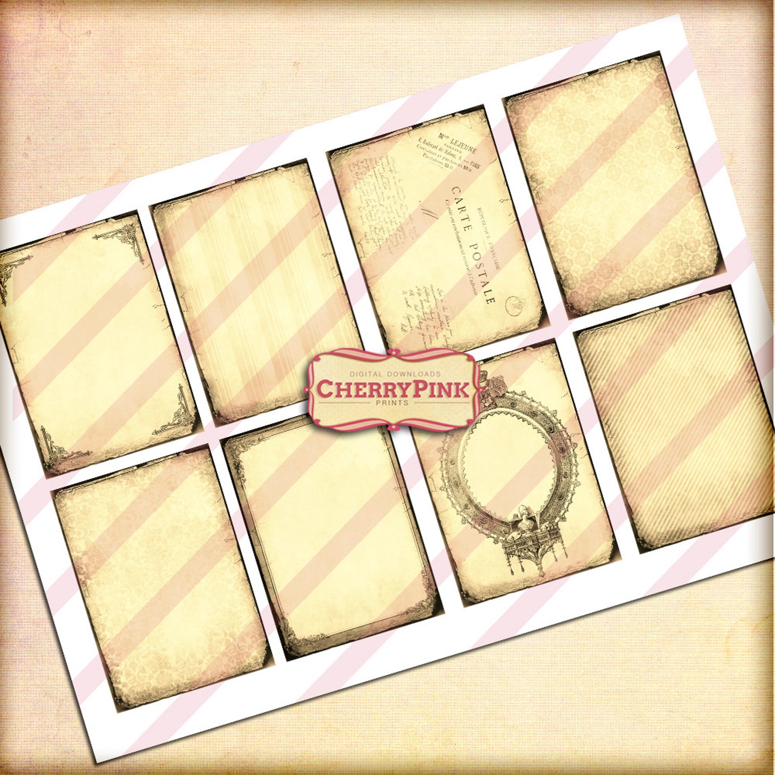 ANTIQUE Digital Paper, ATC Collage Sheet, Paper Printable, Vintage ...