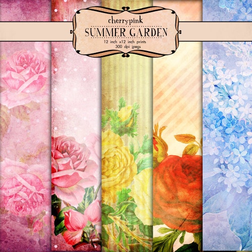 Floral Digital Paper Scrapbook Premade Pages 12x12 Inch - Etsy