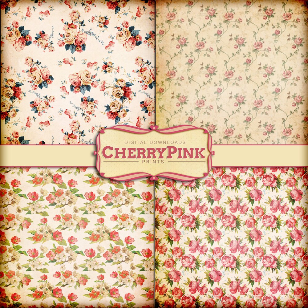 Foral Digital Paper - Flower Paper - 12 X 12 Inch - Scrapbook ...