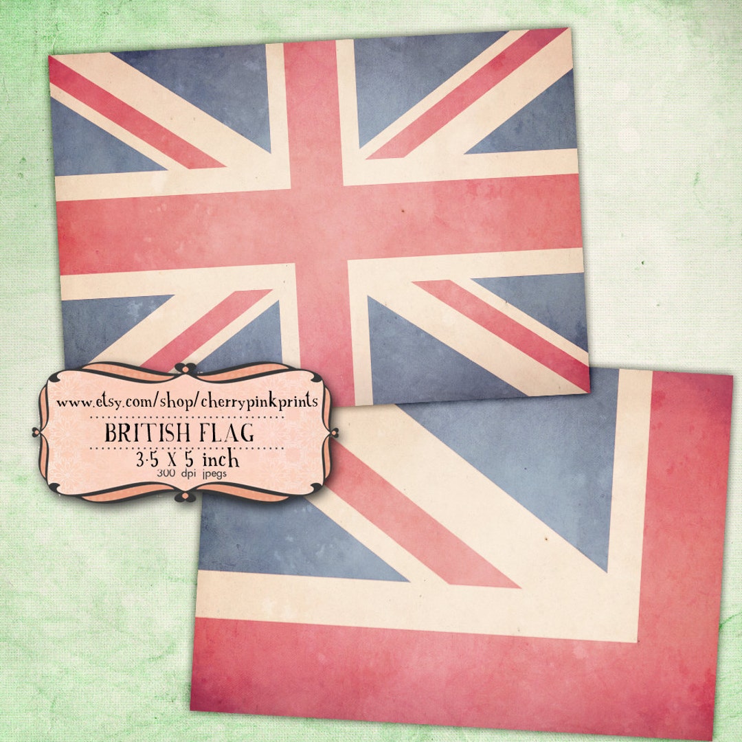 BRITISH FLAG Digital Collage Sheet, ACEO, Atc, Jubilee Celebration ...