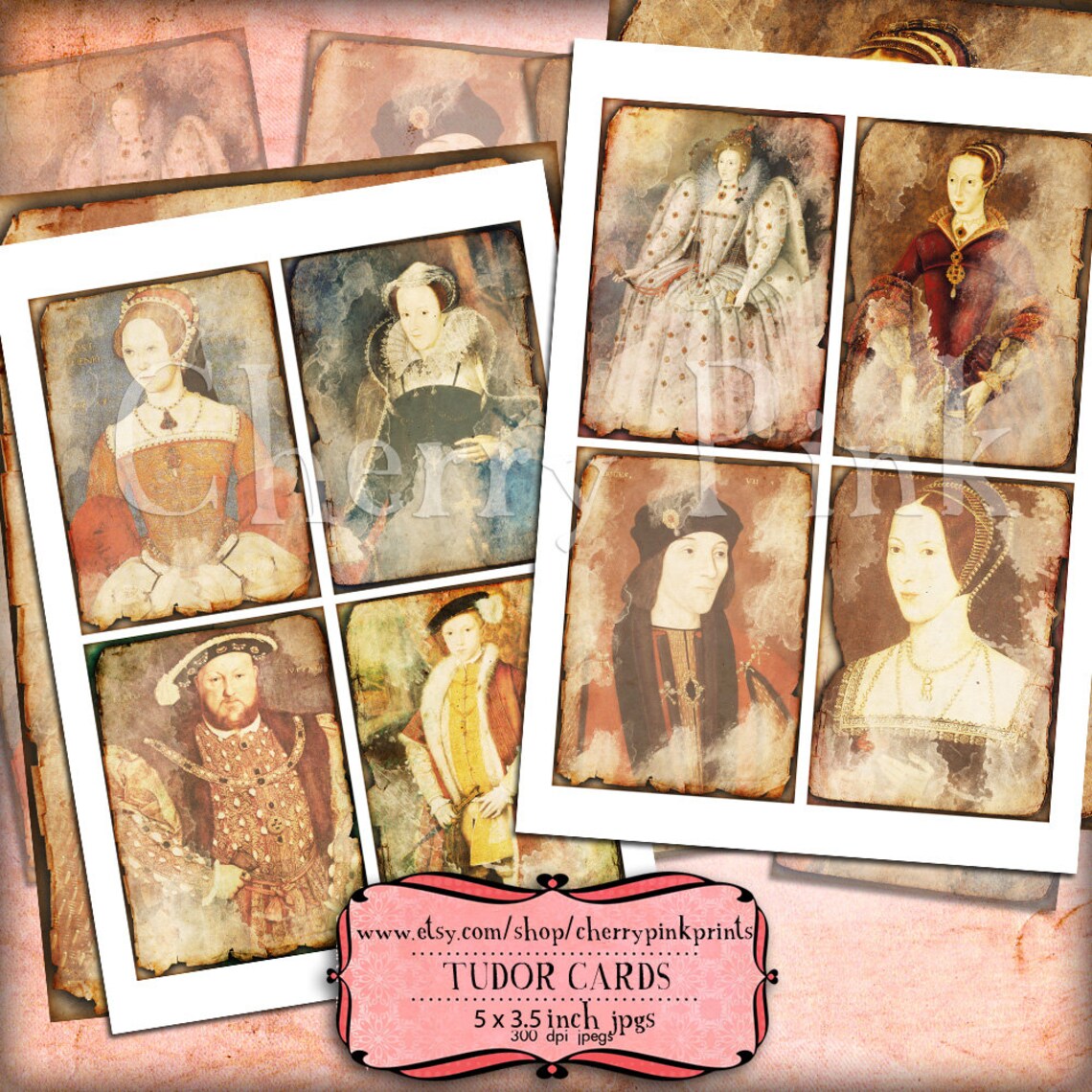 ROYAL Collage Sheet Digital Background, 8 Designs, Scrapbook Supplies ...