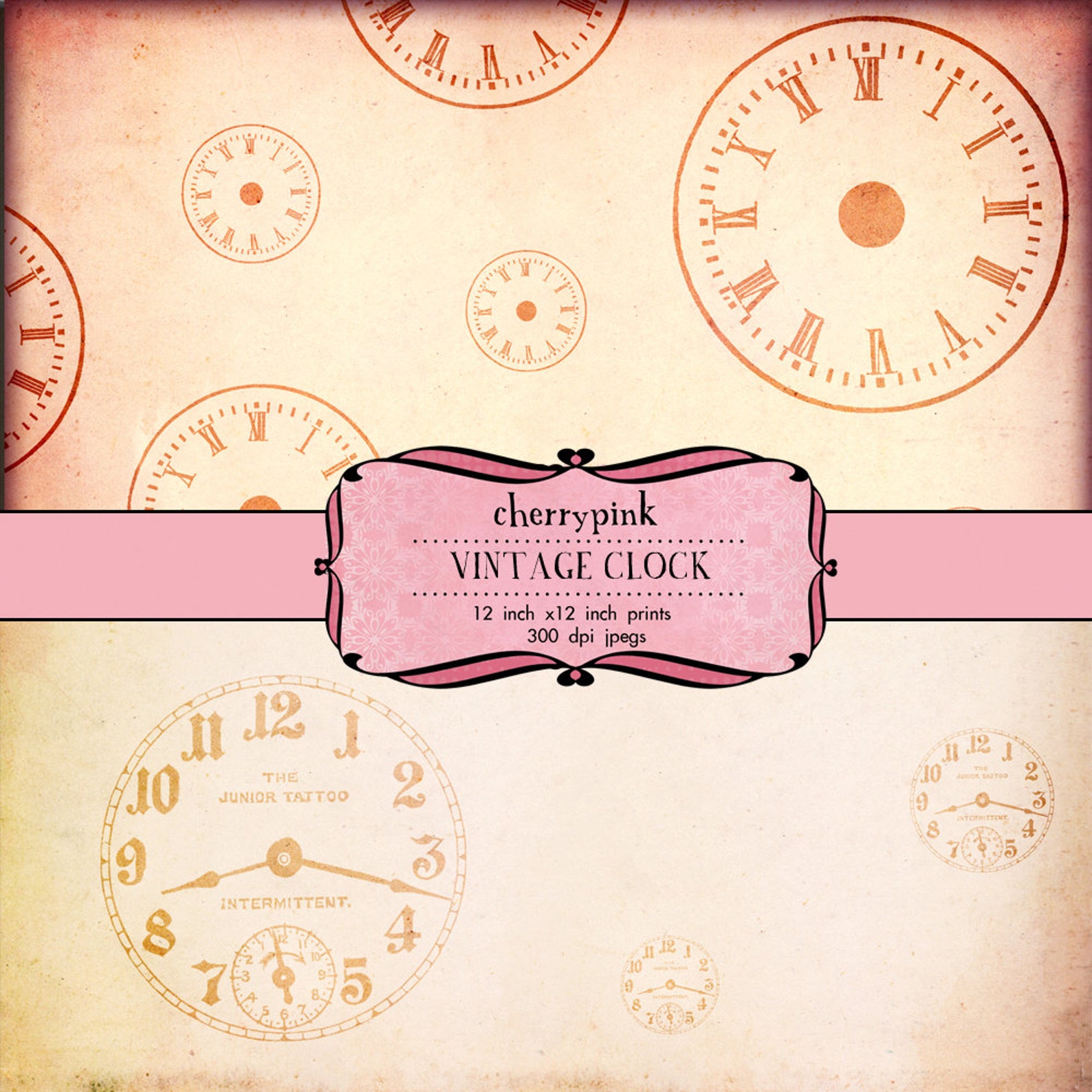 Sepia Scrapbook Paper, "vintage Clock" Steampunk Scrapbook Paper ...