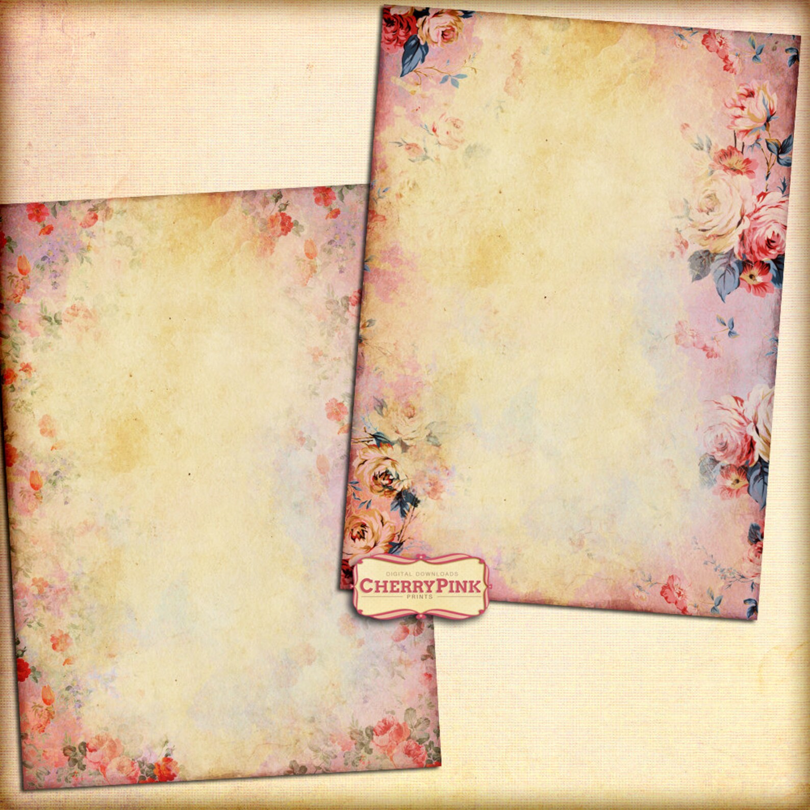 Floral Journal Pages Printable Collage Sheet SHABBY FLOWERS | Etsy