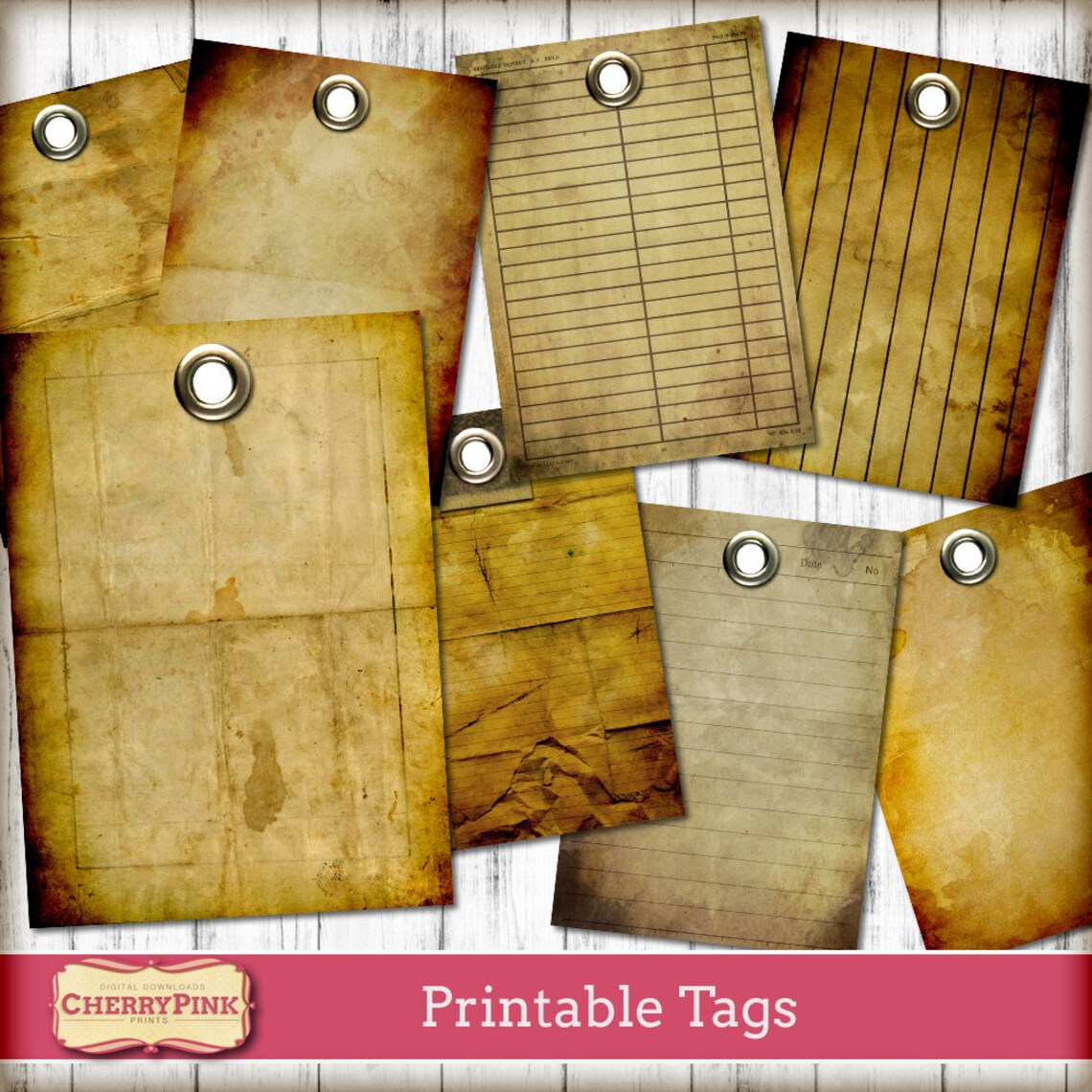 Printable Old Tags Tattered Tag Vintage Tags Steam Punk - Etsy