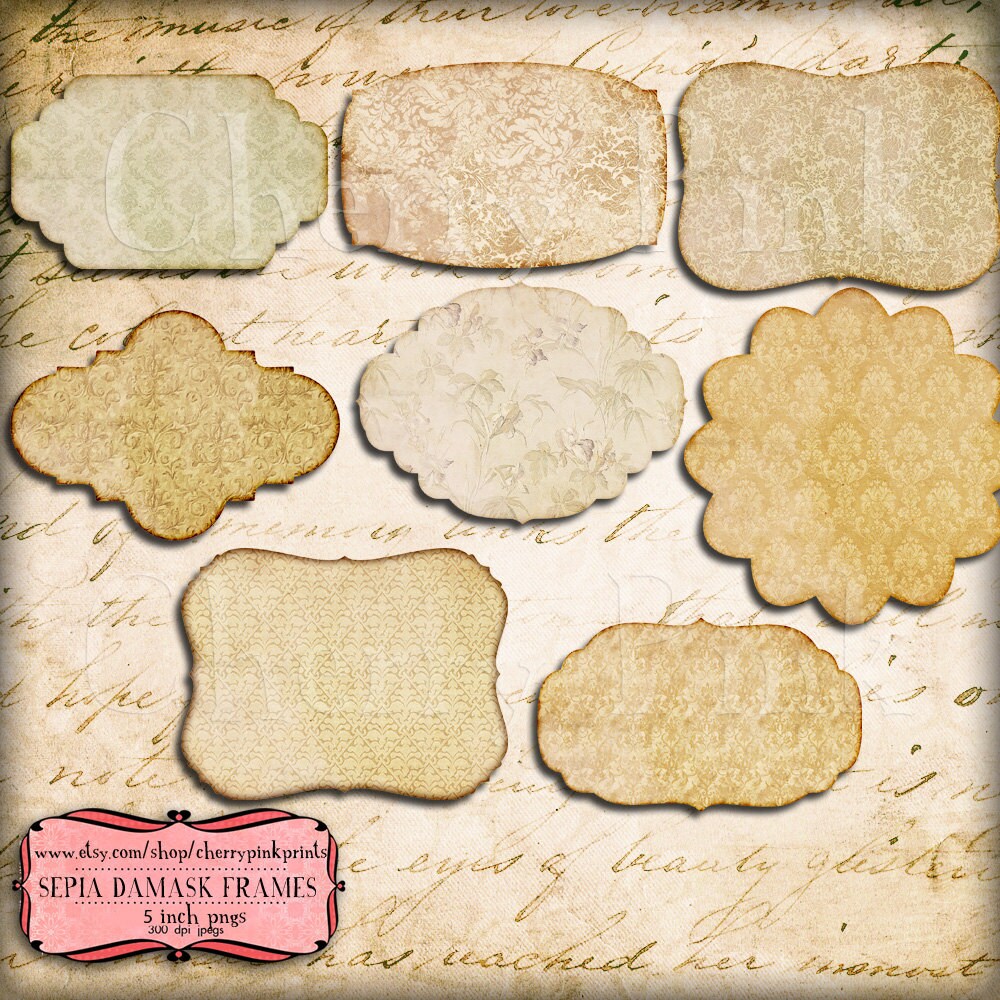 Sepia Digital Frame PNG File Clip Art Frame Great for Digital - Etsy ...