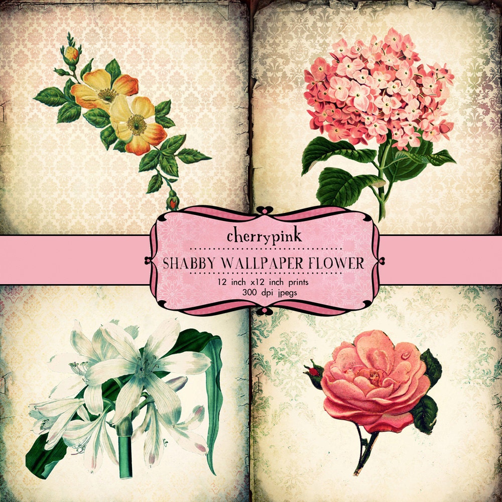 Floral Scrapbook Paper Textured Digital Paper 12 X 12 | Etsy