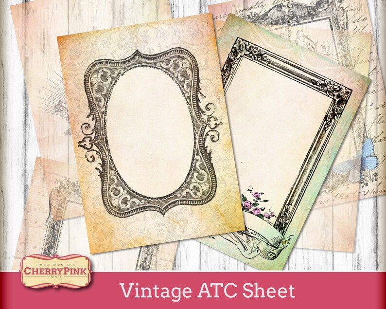 Vintage ATC Sheet Digital Collage Sheet Papercraft - Etsy