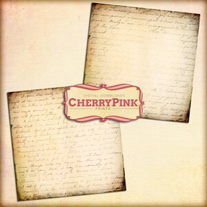 Handwriting Digital Paper, Antique Old Letters, Vintage Paper Pack ...