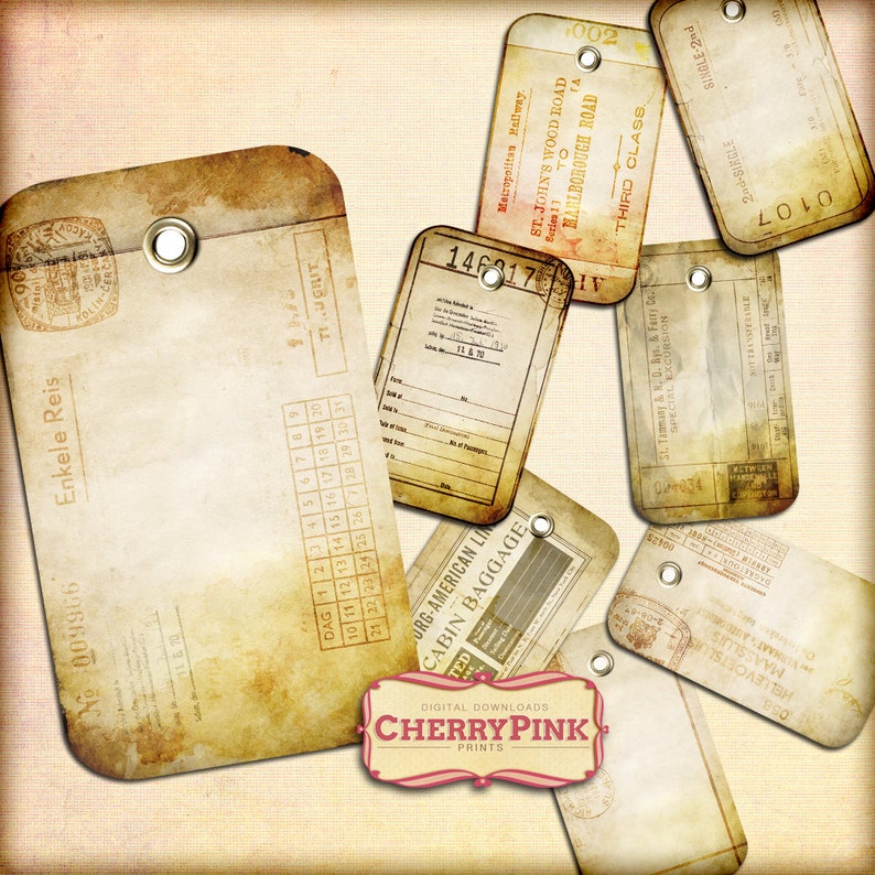 Grunge Tag DIY Printable Tag Digital Craft Supplies - Etsy