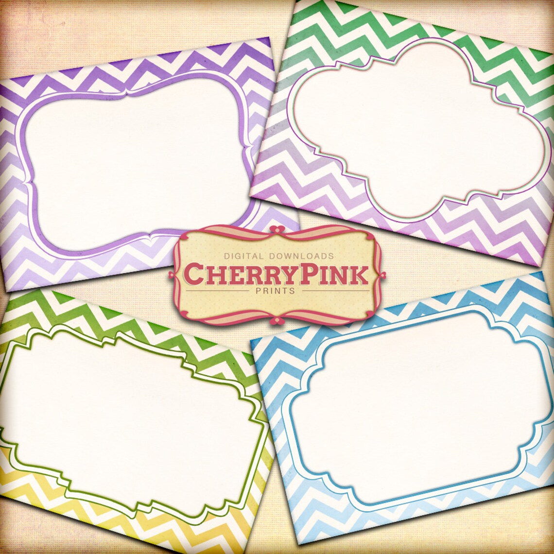 Chevron Tags Favor Tag Printable Digital Price Tag - Etsy
