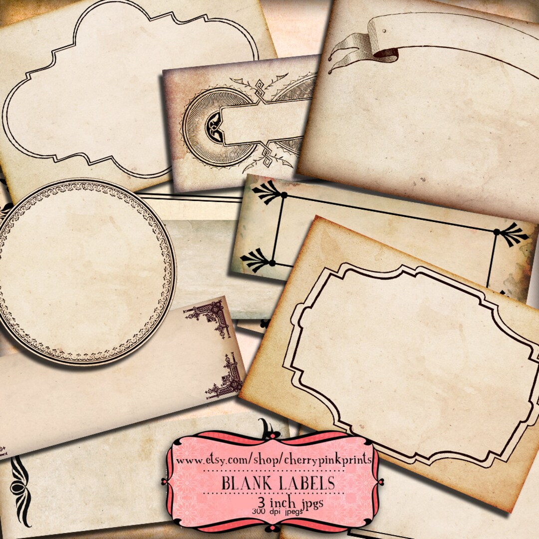 Digital Labels, Clip Art Frames and Labels, Digital Vintage Label for ...