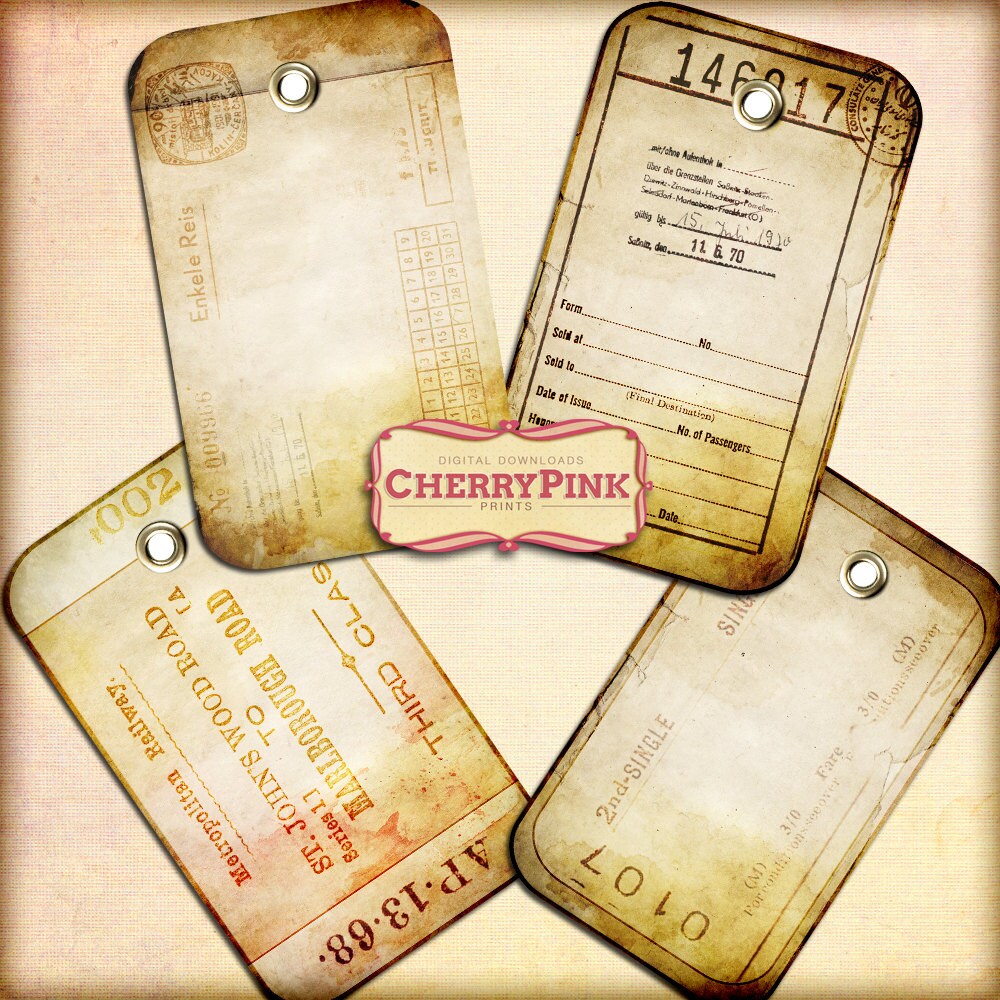 Grunge Tag DIY Printable Tag Digital Craft Supplies | Etsy