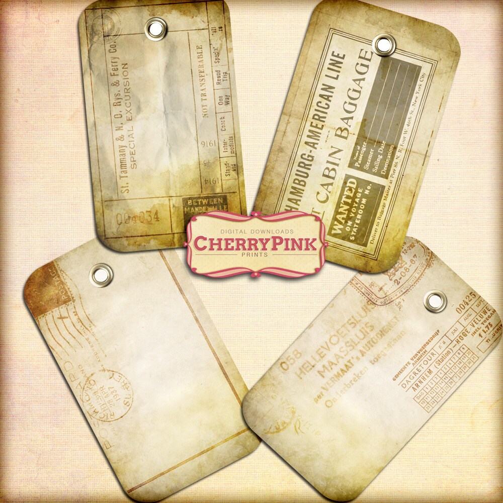 Grunge Tag DIY Printable Tag Digital Craft Supplies | Etsy