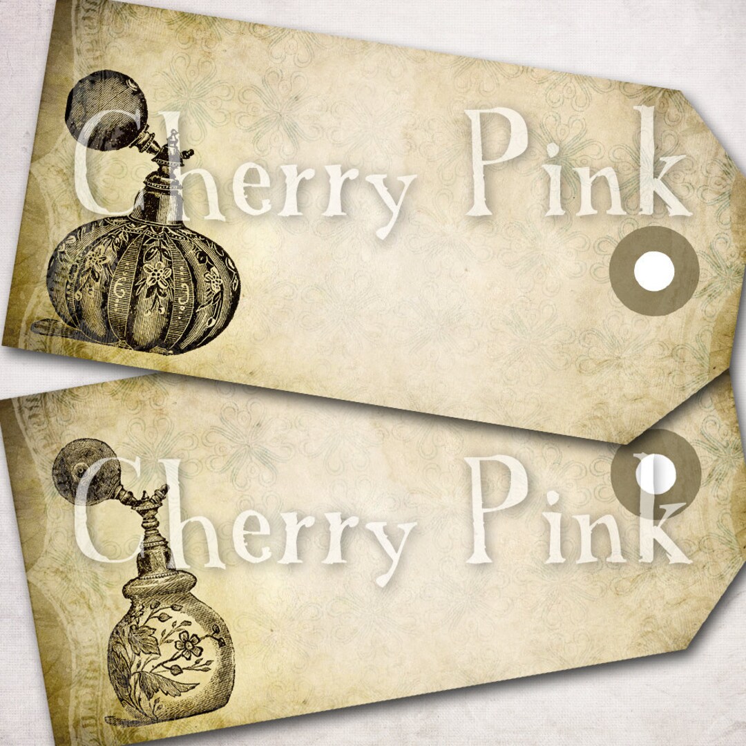 Vintage Perfume Tags, Embelished With Perfume Bottles Vintage Clipart ...