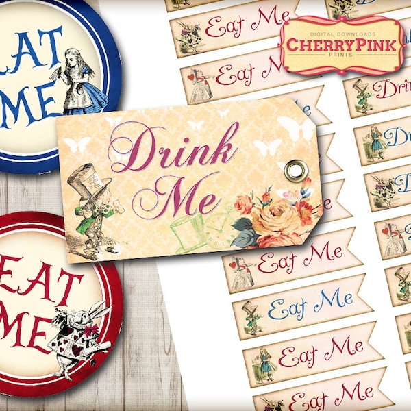 Alice in Wonderland Eat Me Cake Topper - Etsy