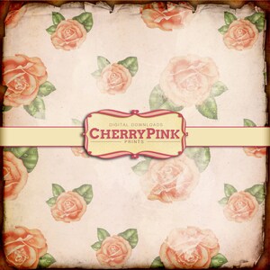 Floral Scrapbook Paper, Textured Digital Premade Pages 12x12 Inch ...