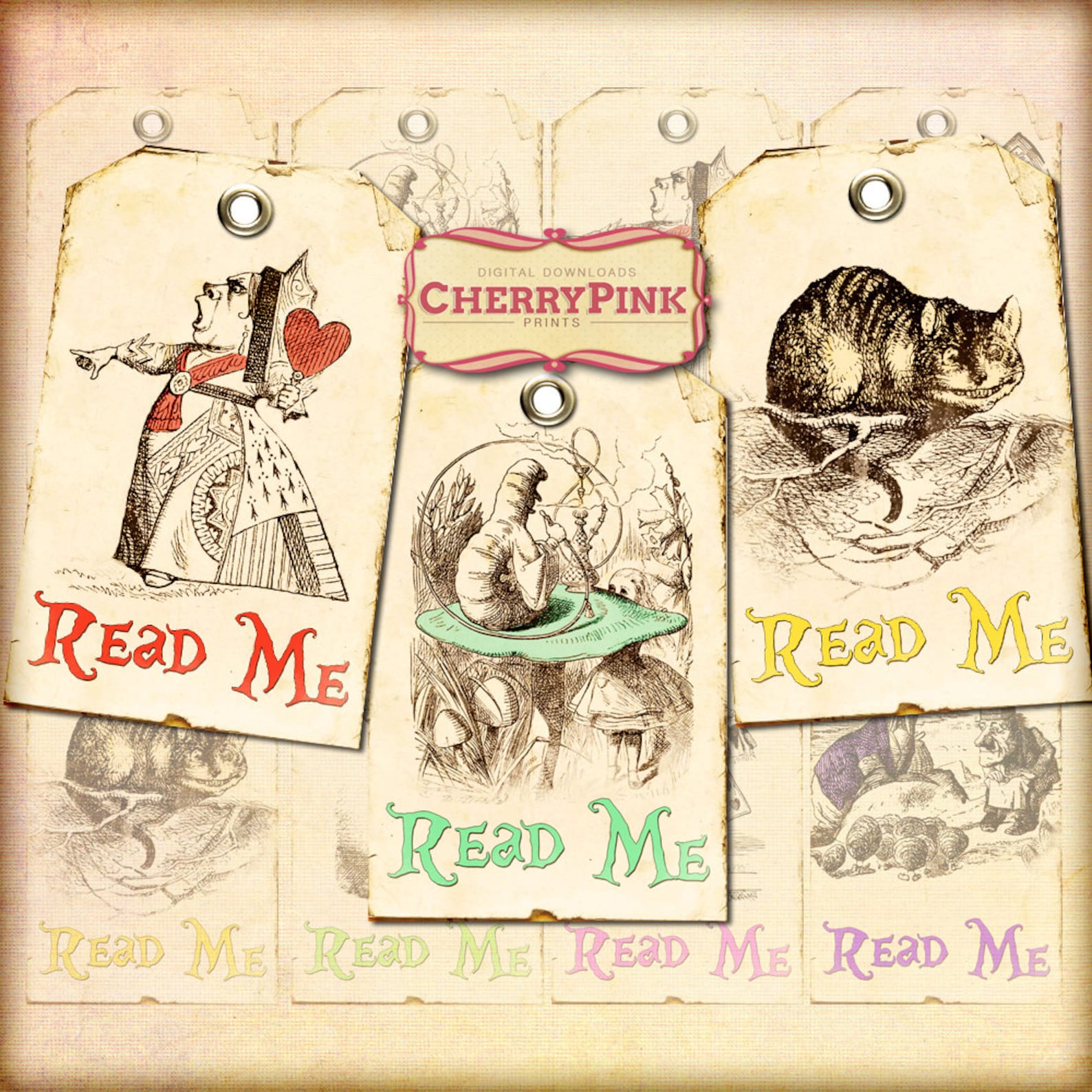 Alice in Wonderland Tags Read Me Tags DIY Party Decorations - Etsy UK