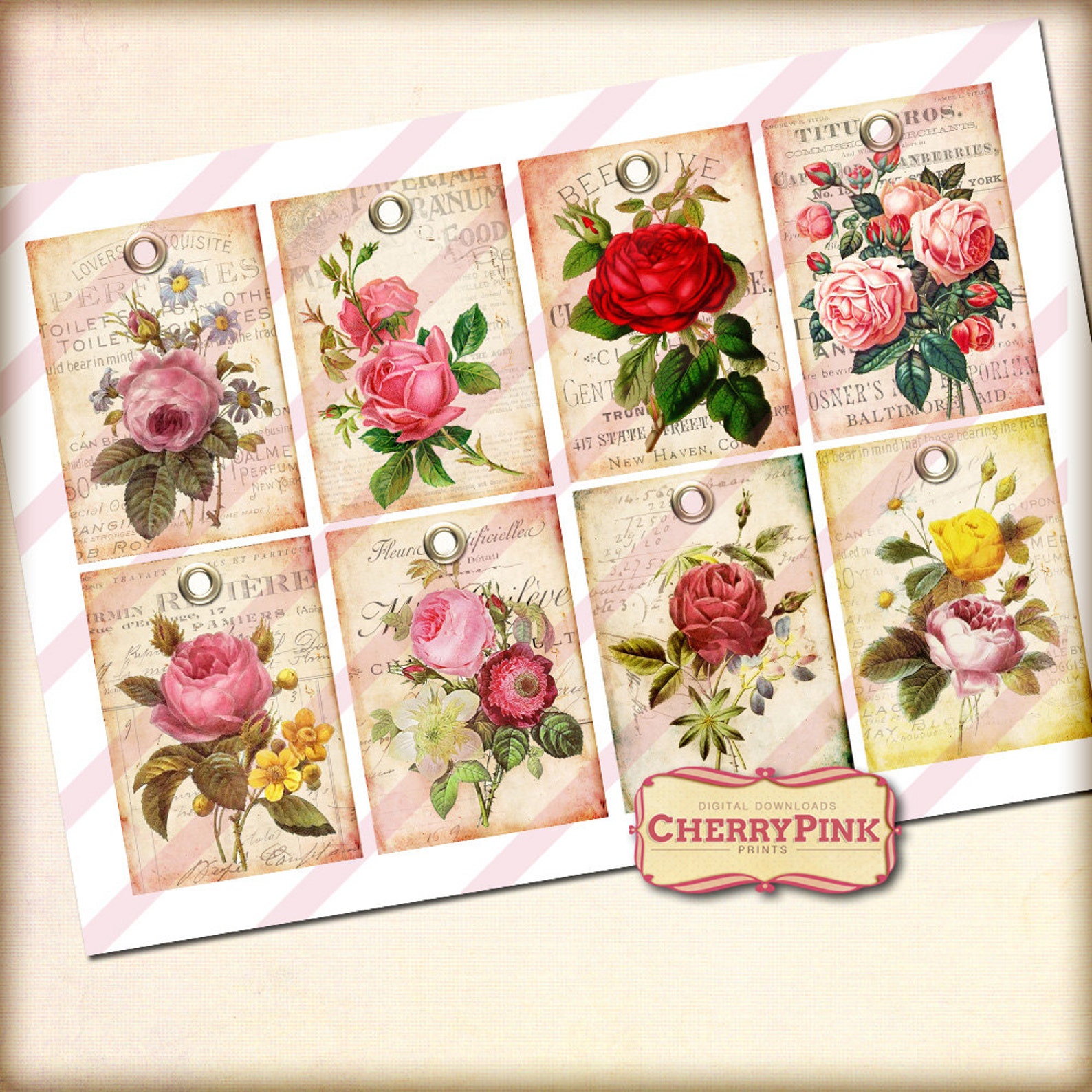 Floral Tag DIY Printable Tags Shabby Chic Printable Tea - Etsy