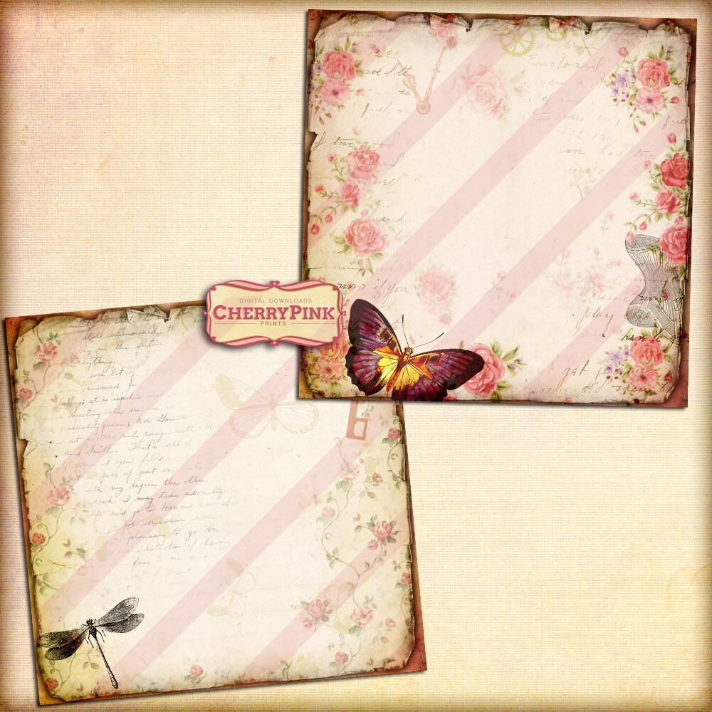 Collage Digital Paper Collage Paper Pack With Ephemera | Etsy UK