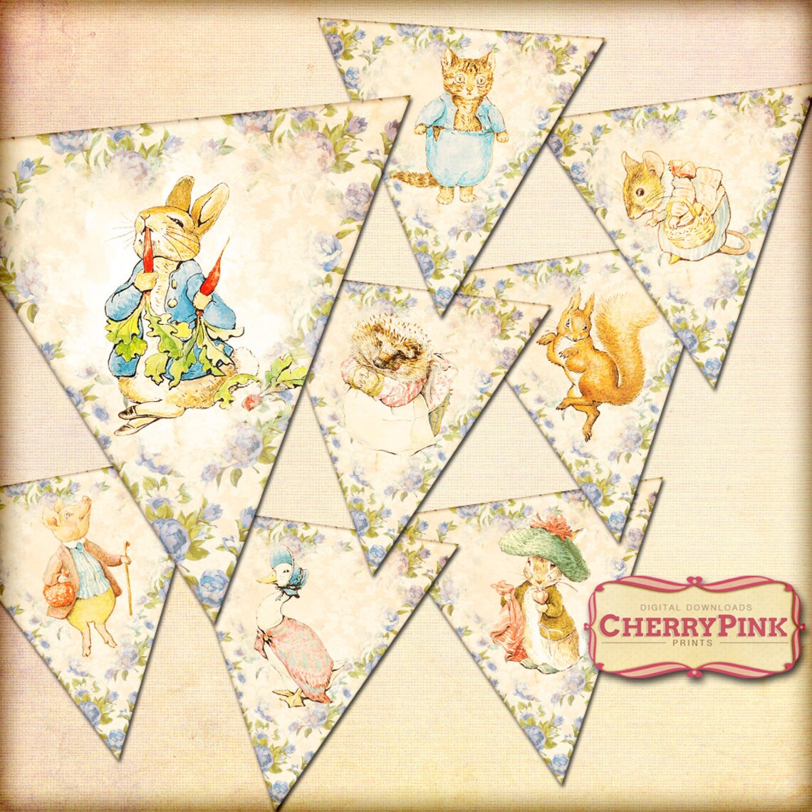 PETER RABBIT Digital Printable Bunting Decoration for You - Etsy Australia