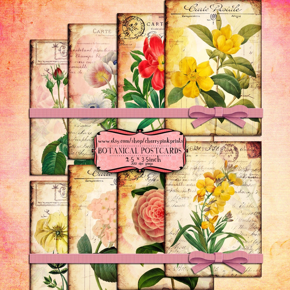 Floral Print Set Vintage Floral Digital Print Floral Digital - Etsy